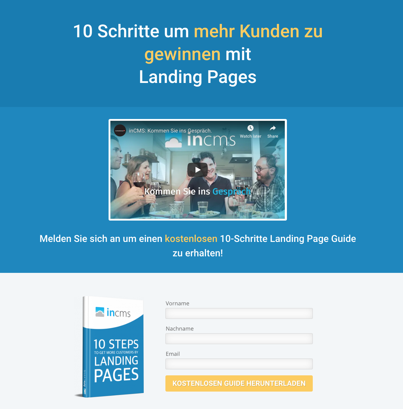 Landing Page Vorlagen - inCMS